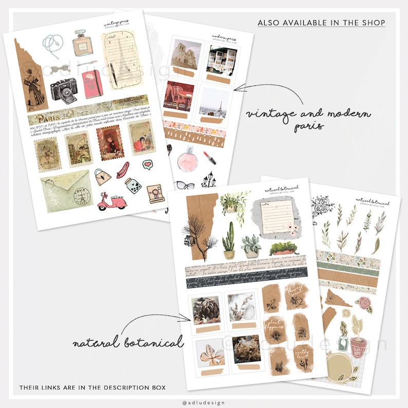 A4 Abstract Stickers Printable for Bullet Journal Pastel - Etsy