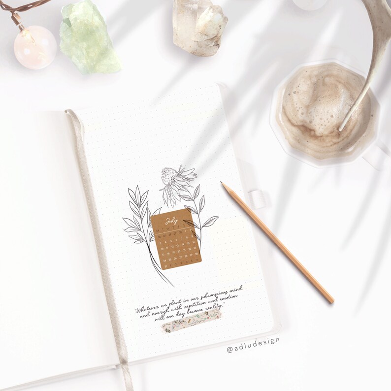2024 Monthly Calendar Stickers Printable for Journals and Planners ...
