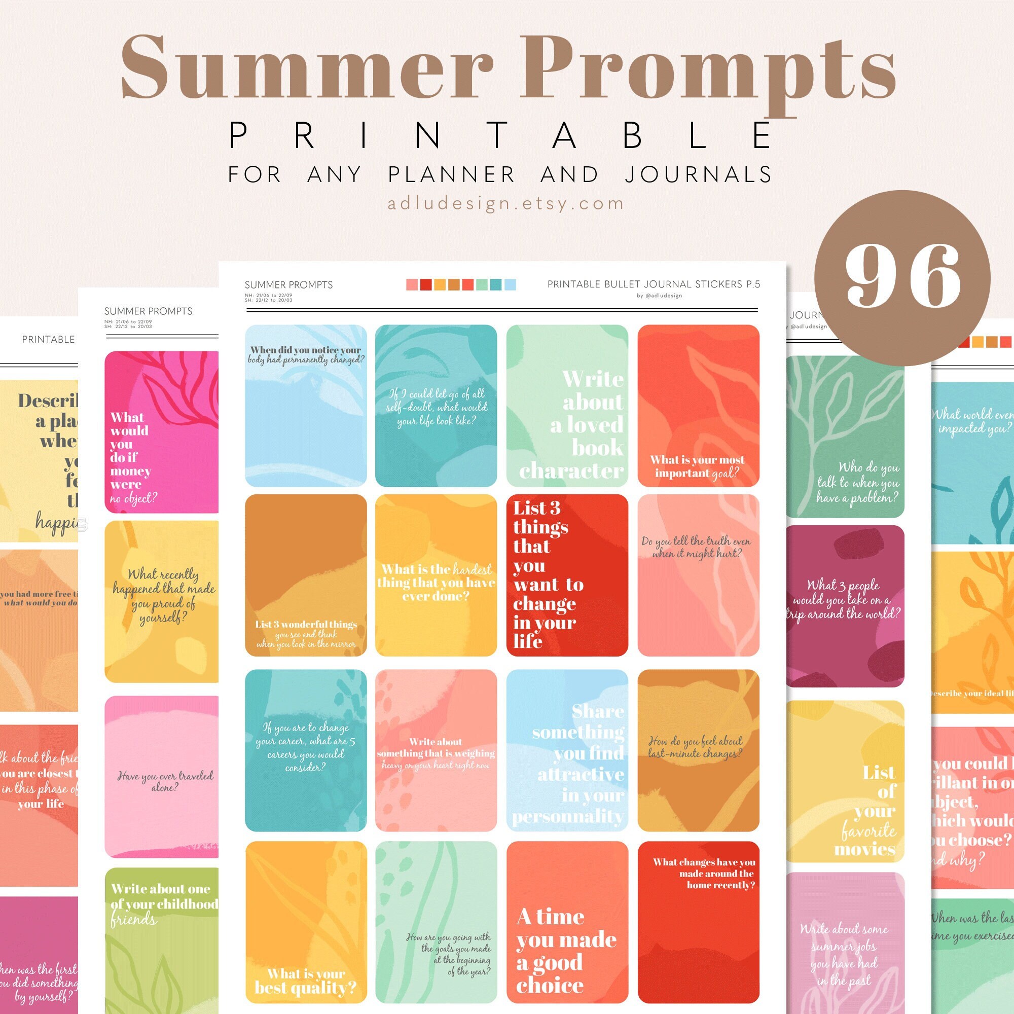 96 Summer Prompts for Journaling, Write and Reflect on Self-discovery ...