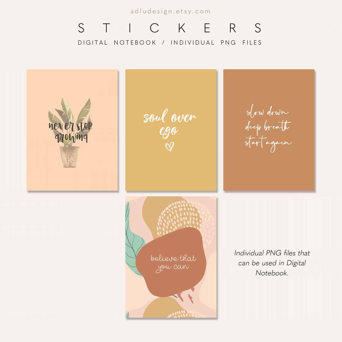 Positive Quotes Cards for Journals and Planners, Inspirational Stickers ...