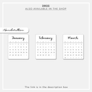2025 Monthly Calendar Stickers Printable for Journals and Planners ...