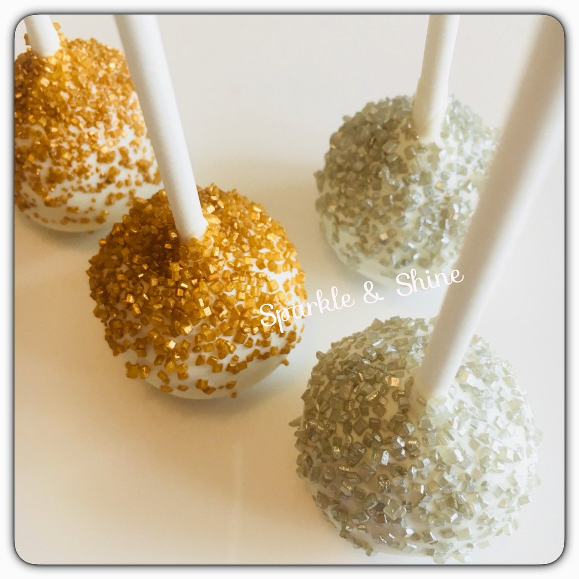 1 Dozen Gold Cake Pops Silver Cake Pops Gold Silver Sprinkle - Etsy