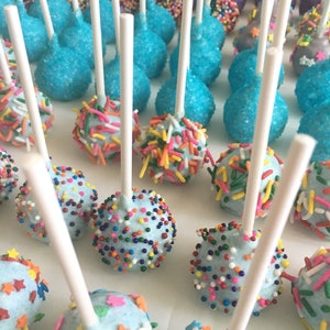 Custom Cake Pops, Sprinkle Cake Pops, Cake Pop Favors, Birthday Party ...