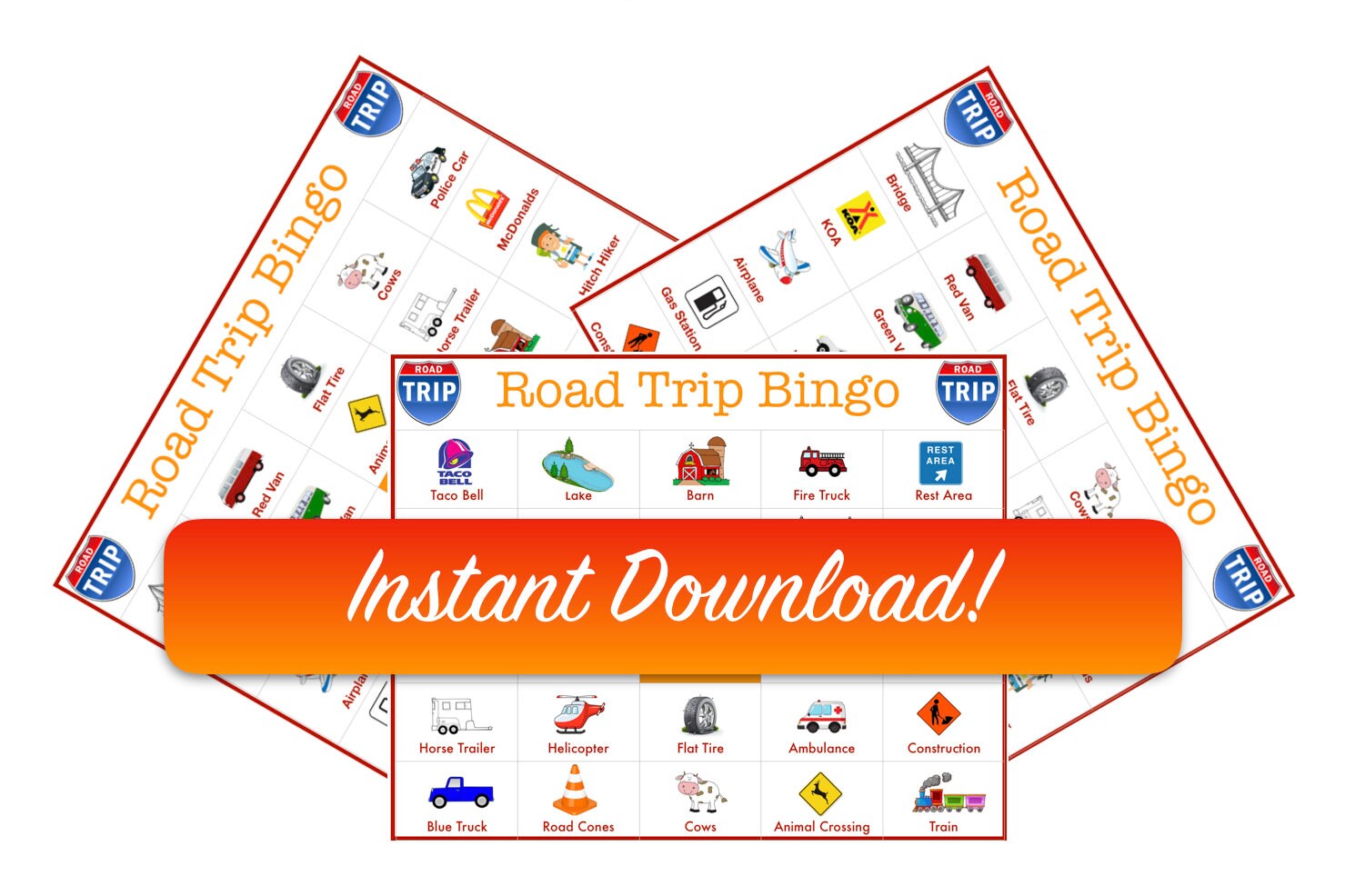 Bingo de viaje por carretera 16 cartas únicas - Etsy España