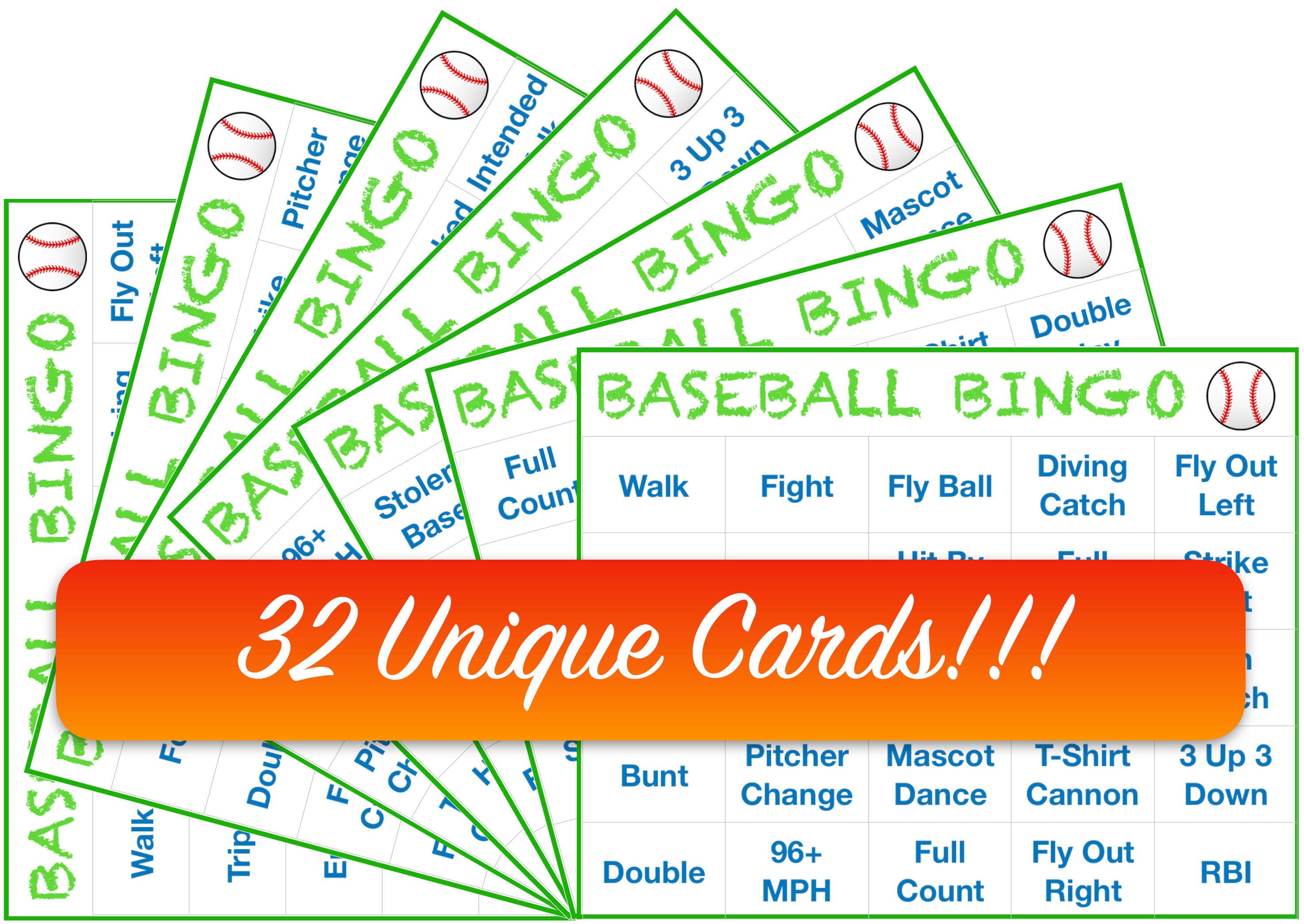 Baseball Bingo! 32 Cards - Etsy