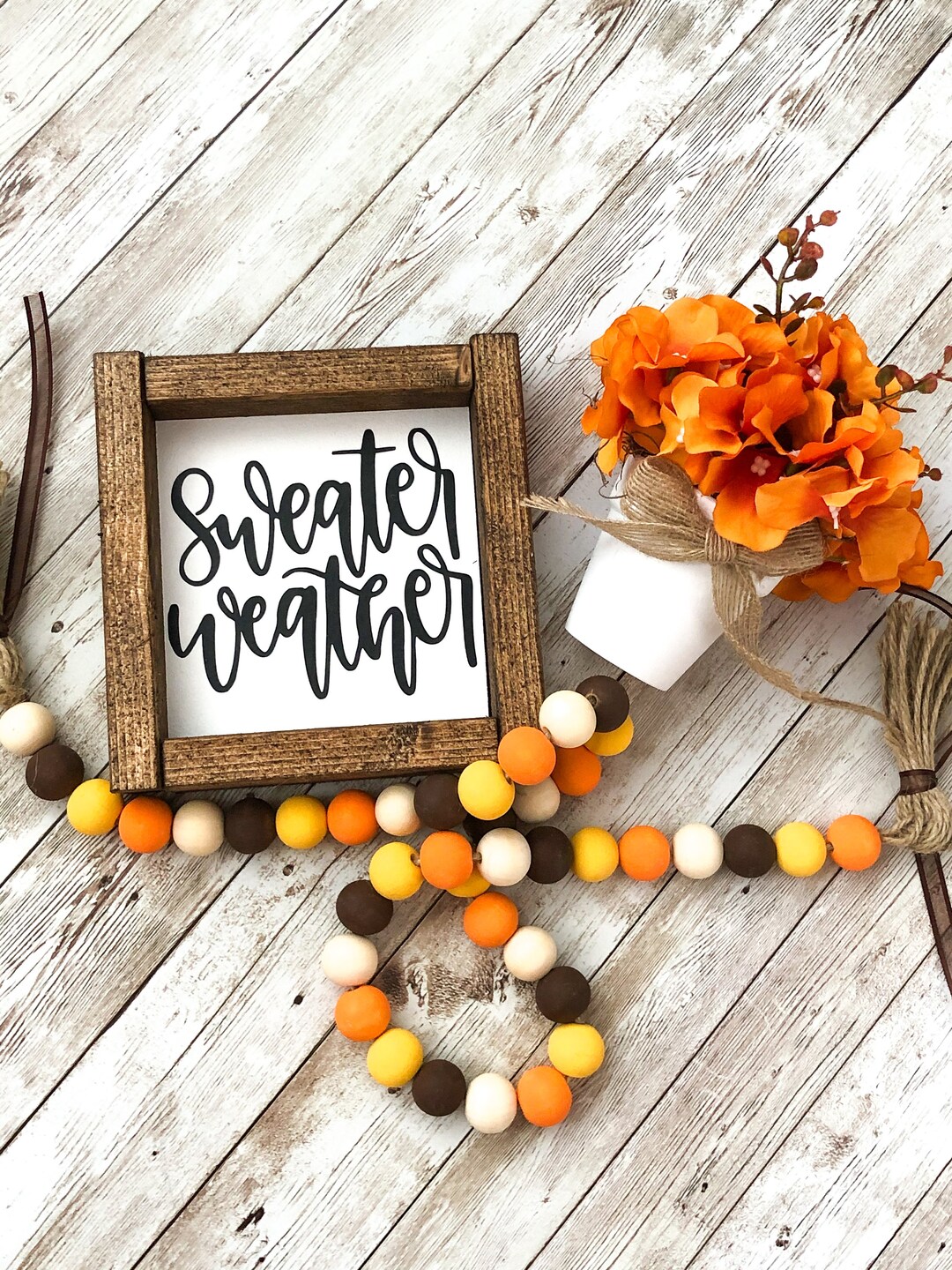 Sweater Weather Sign Rustic Fall Sign Tiered Tray Decor - Etsy