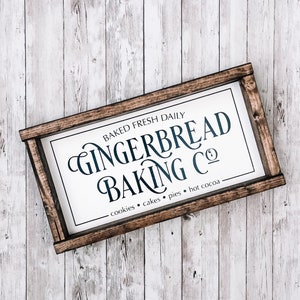 Gingerbread Baking Company Sign Rustic Christmas Sign Farmhouse ...