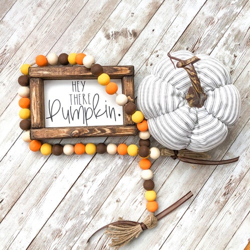 Hey There Pumpkin Sign Tiered Tray Decor Rustic Fall Decor - Etsy