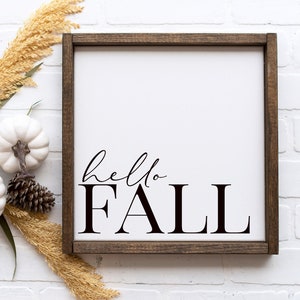 Hello Fall Burnt Orange Farmhouse Fall Sign Decor - Etsy