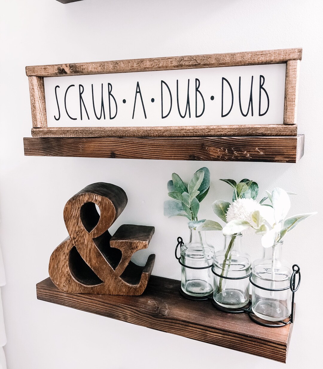 Scrub a Dub Dub Bathroom Sign Rustic Bathroom Sign Wooden Farmhouse ...