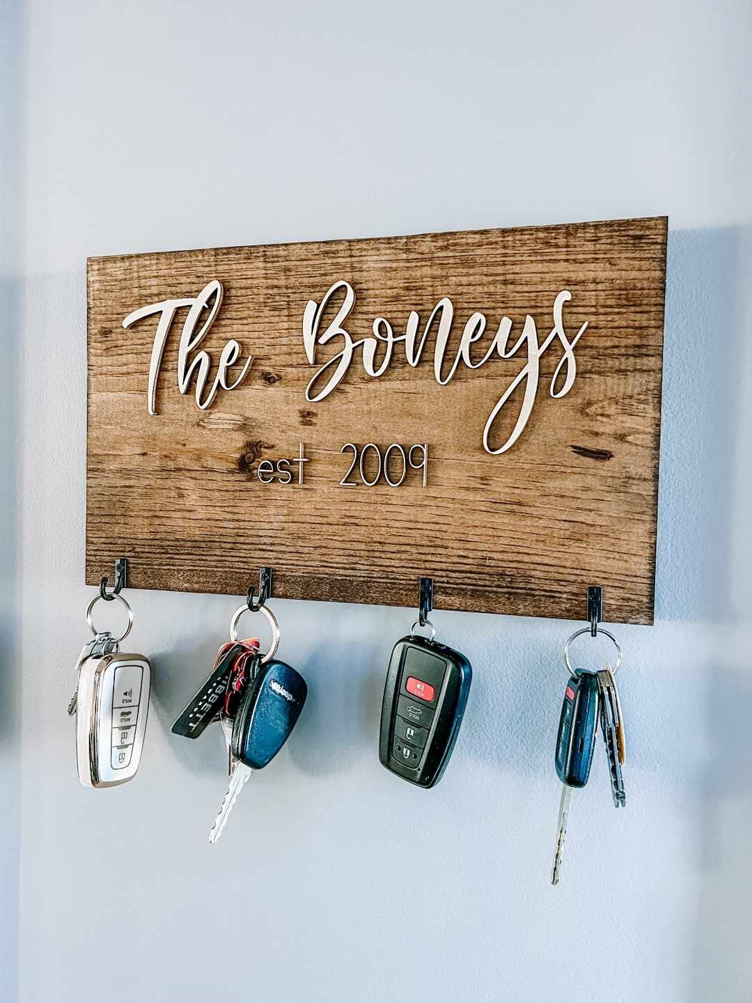 Personalized Key Holder Keychain Holder Key Hooks Personalized Wedding ...