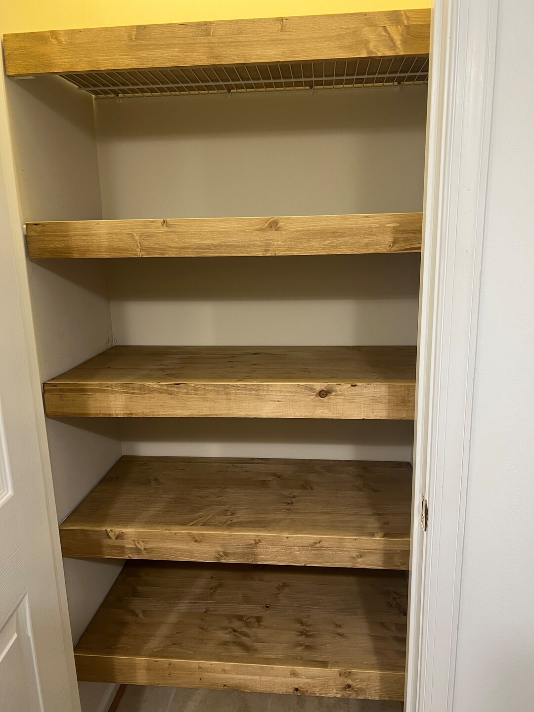 Wood Shelf Cover for Wire Shelves Wire Shelf Cover Floating Shelves ...