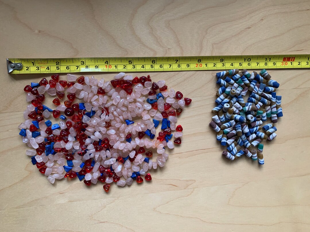 Assorted Lapis, Rose Quartz & Red Glass Chips With Sand Cast Beads - Etsy