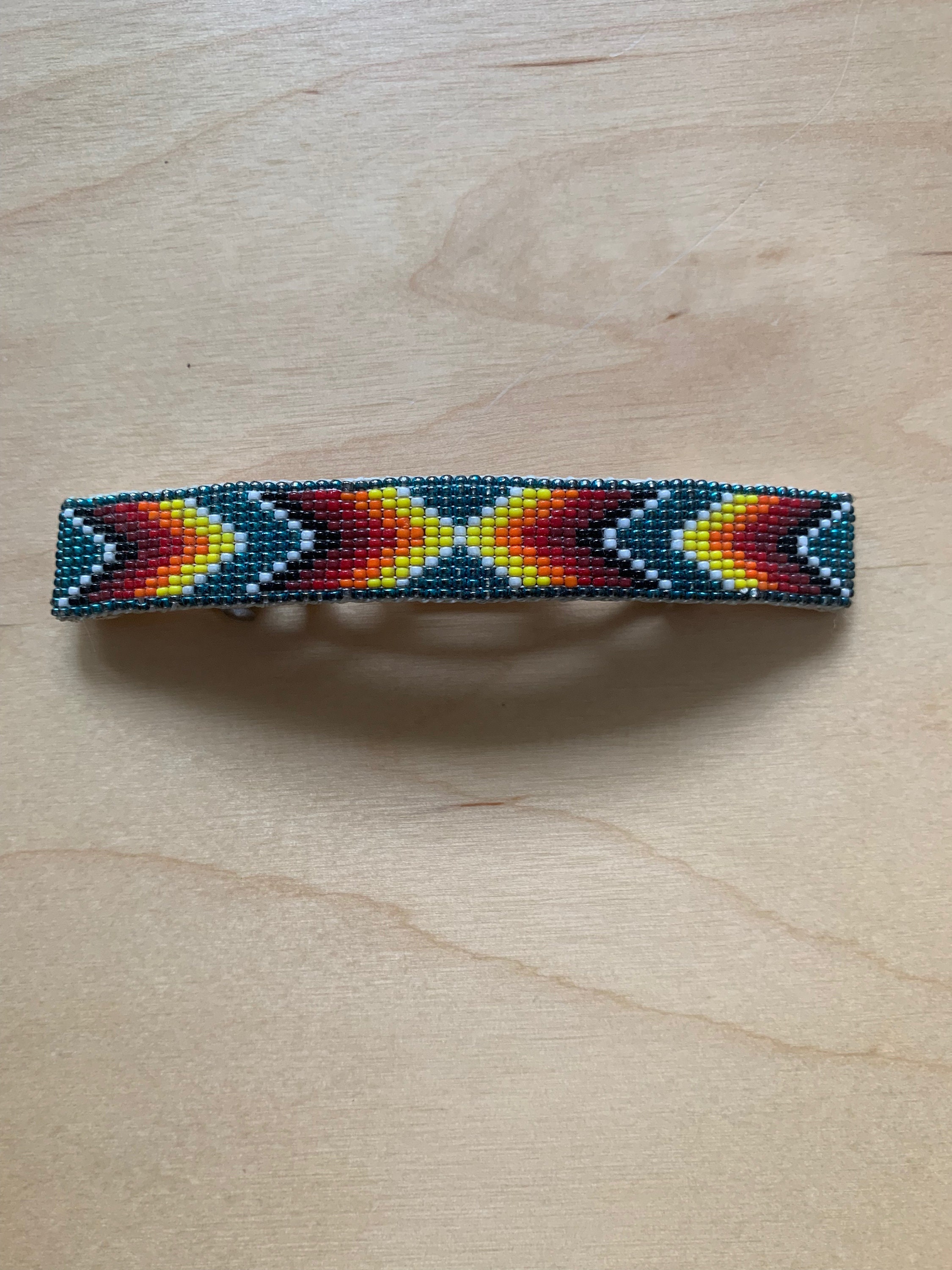 Vintage Sea Bead Native American, Geometric Design Barrette - Etsy