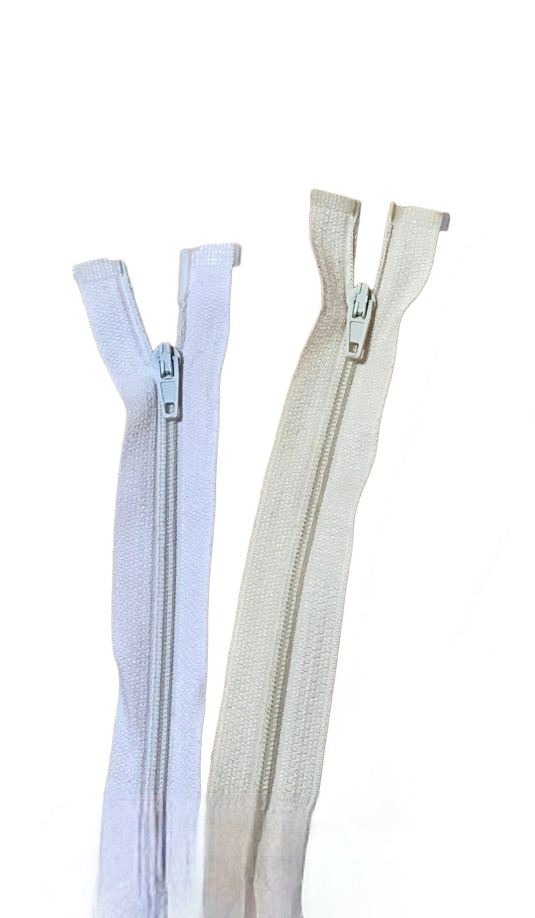 16" WHITE or CREAM ZIPPERS Closed - Etsy
