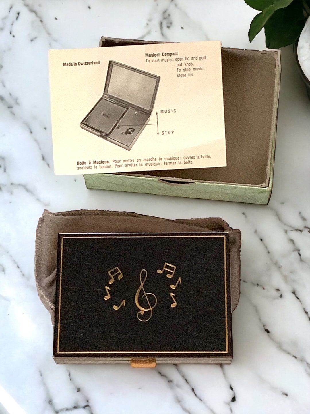 Working Enameled MINIATURE MUSIC BOX Musical Powder Compact Case - Etsy