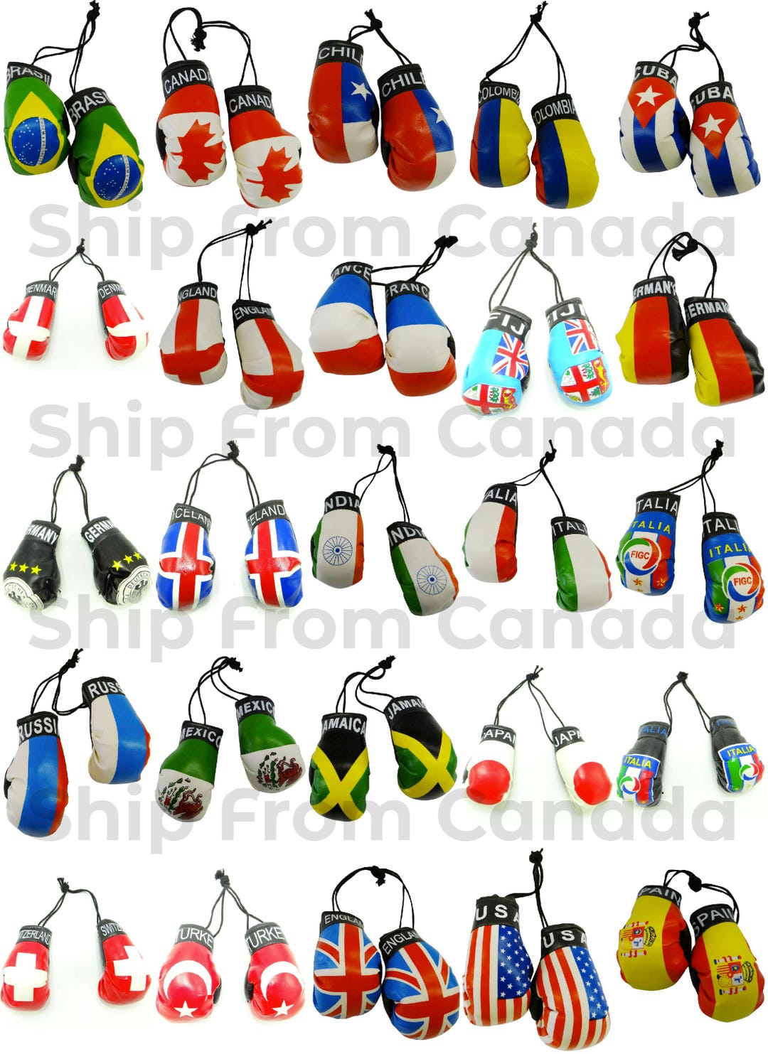 High Quality Country Flag MINI BOXING GLOVES (letter A-J) - Rear View ...