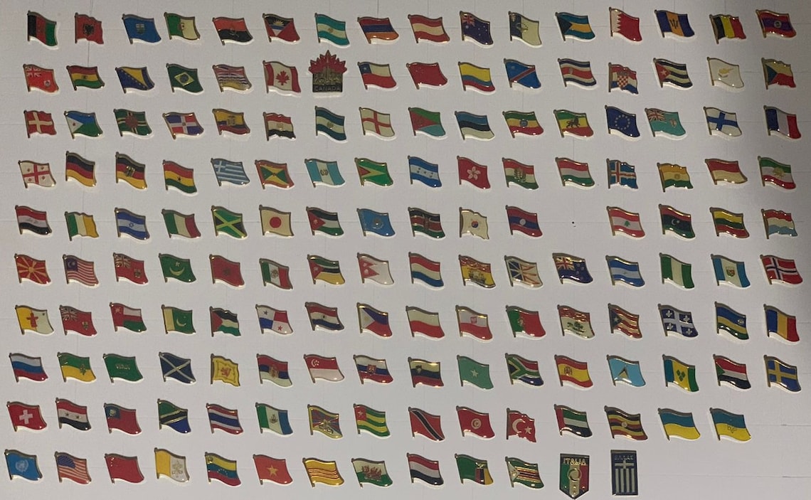 High Quality Country letter L-Z Flag Emblem Pin Flag Lapel Pins Flag ...