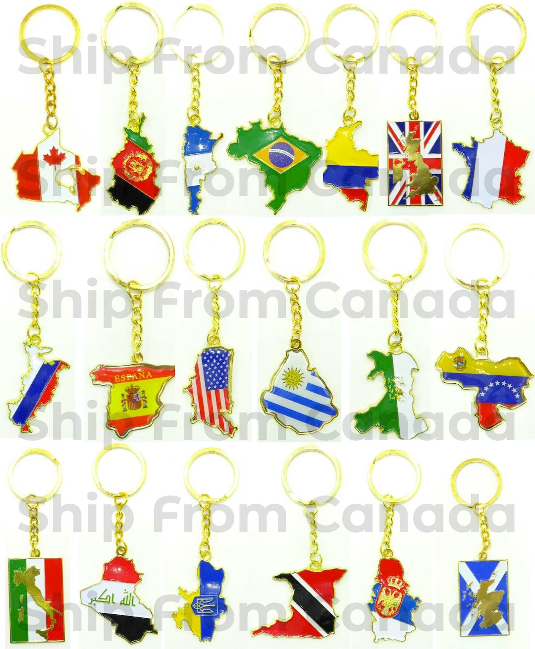 High Quality Country Flag & Map Metal Keychain Key Chains - New - Etsy