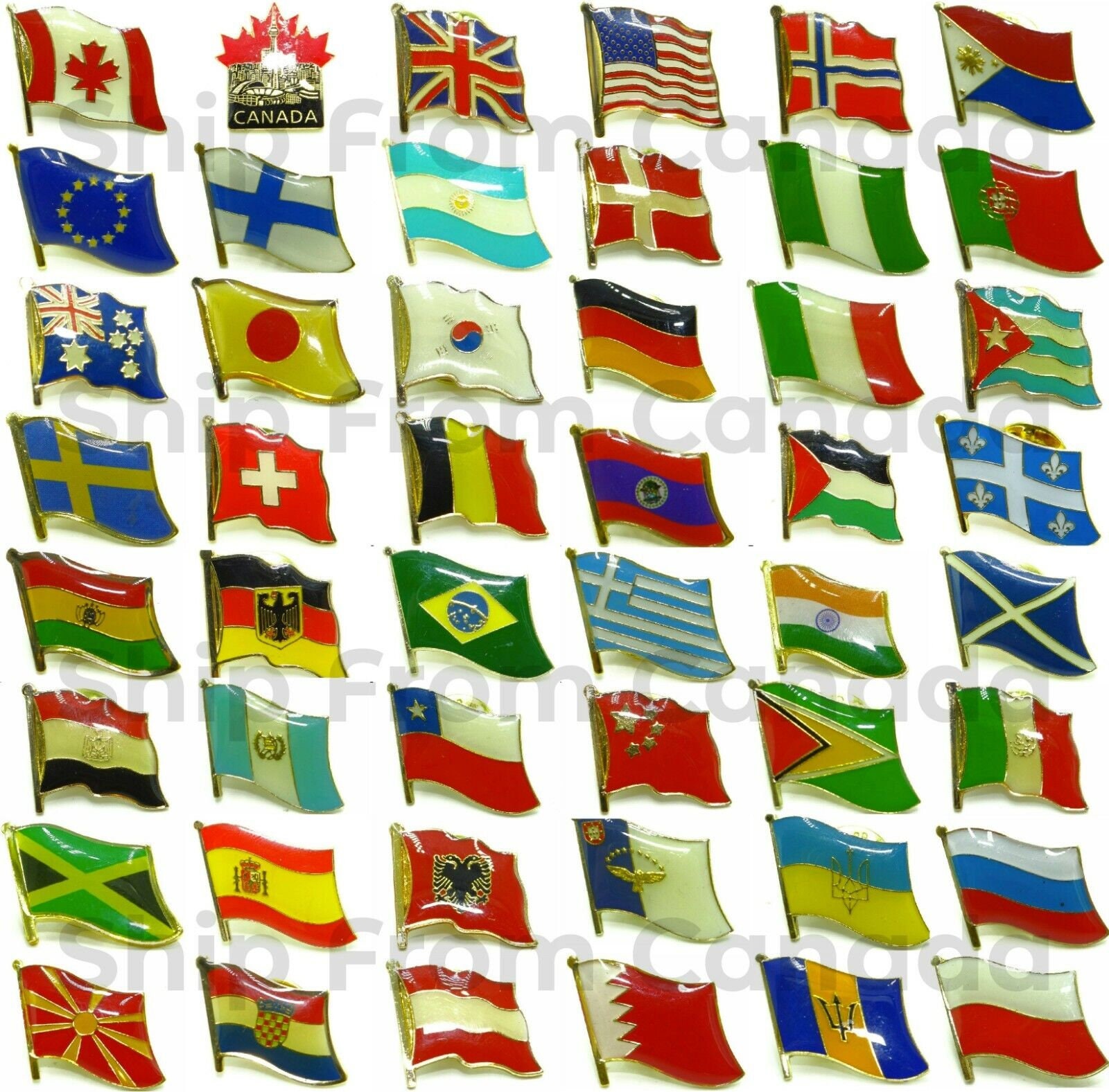 High Quality Country (letter A-K) Flag Emblem Pin - Flag Lapel Pins ...