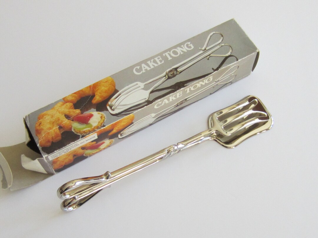 Silver Plated Cake Tong, Vintage Cake Tongs Made in Hong Kong 10 Inches ...