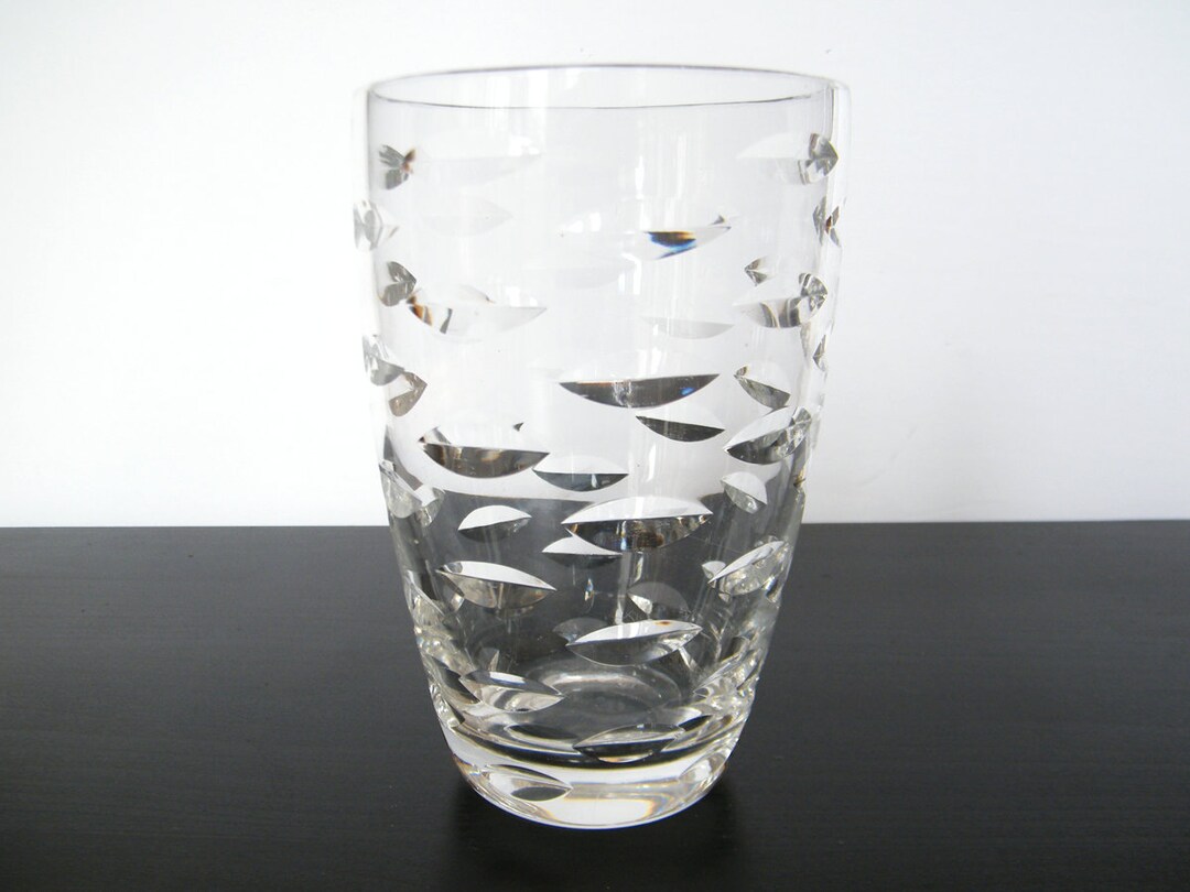 Webb Corbett Crystal Vase, Vintage Mid Century Cut Crystal Vase With ...