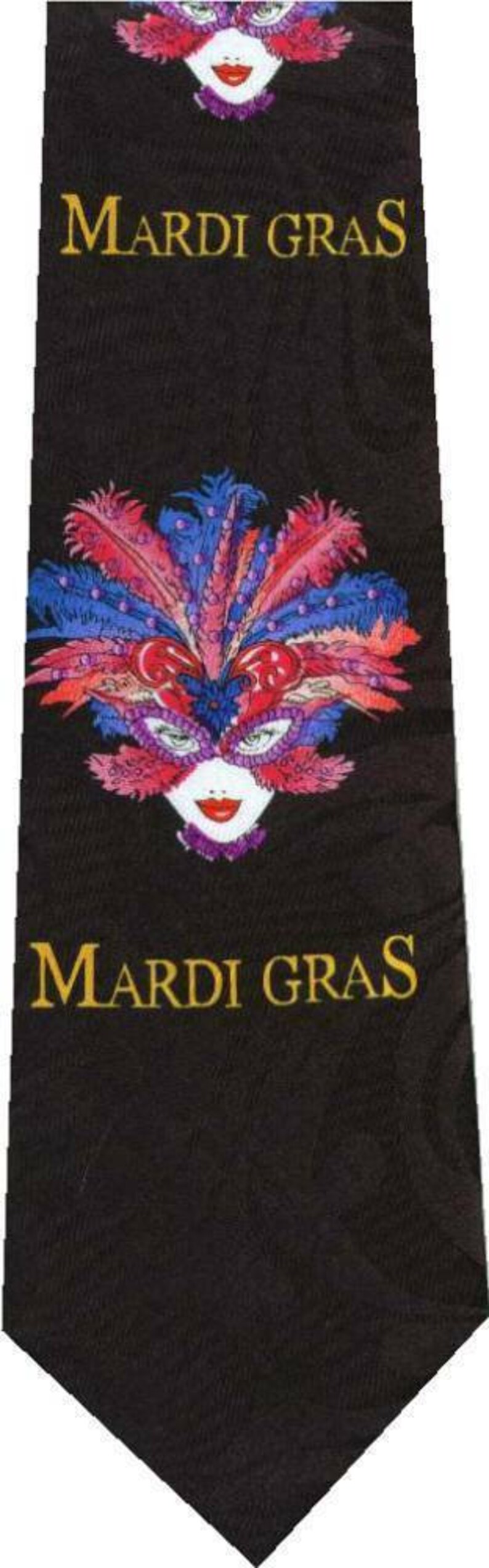 Steven Harris MARDI GRAS Lady Mask of Feathers Novelty Tie Free ...