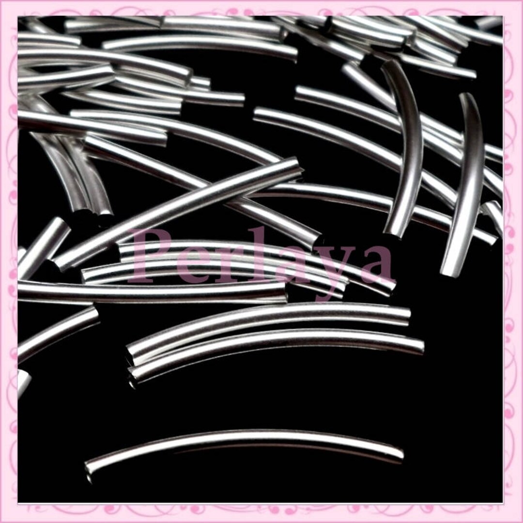 100 Beads Silver Metal Tubes 3cm REF176 - Etsy