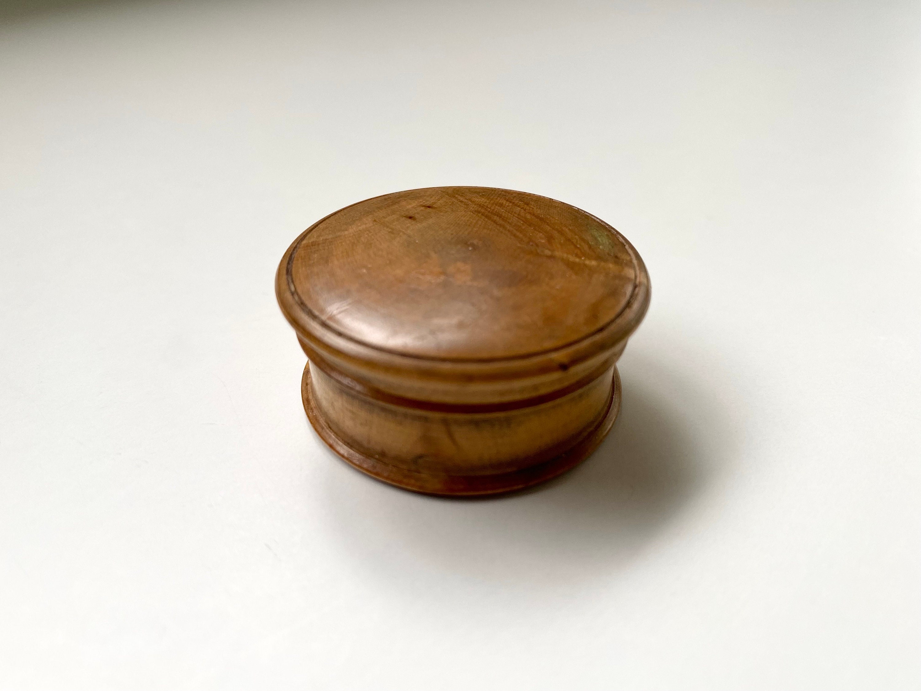 Antique 19th Century Treen Box With Wafer Seal Impression Inside - Etsy