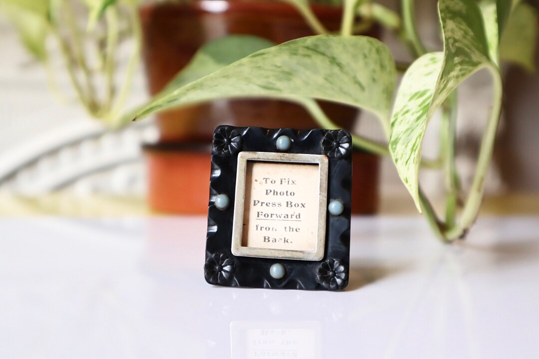 Antique Miniature Photo Frame With Cabochons and Flowers - Etsy