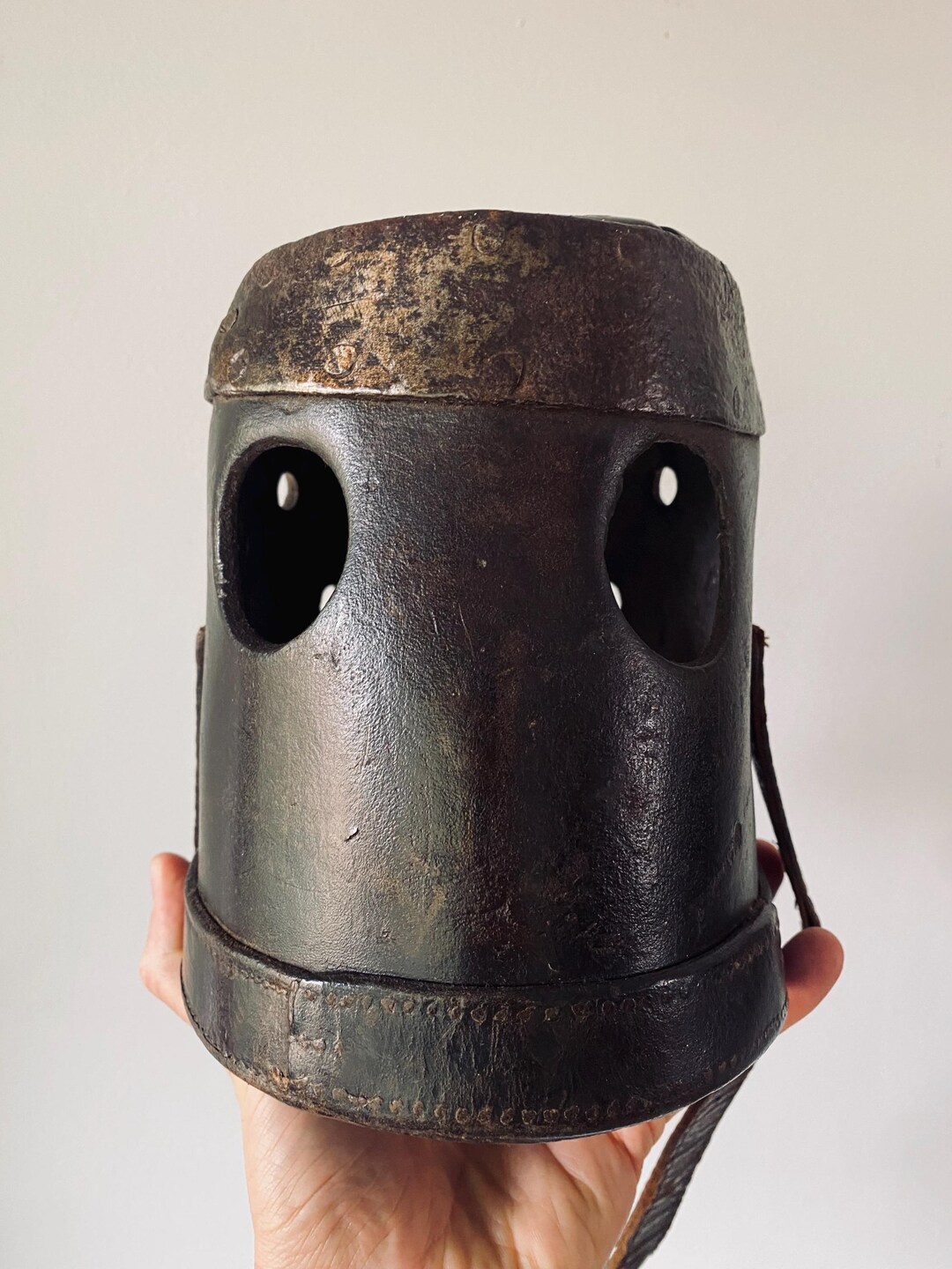 Rare Antique 19th Century Leather Pit Pony Muzzle Coal Mining With ...