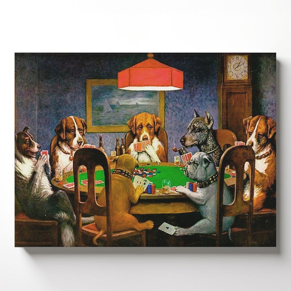 Dogs Playing Pool - Etsy