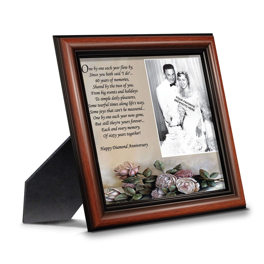 Diamond, 60th Anniversary Picture Frame, Diamond Anniversary Gifts ...