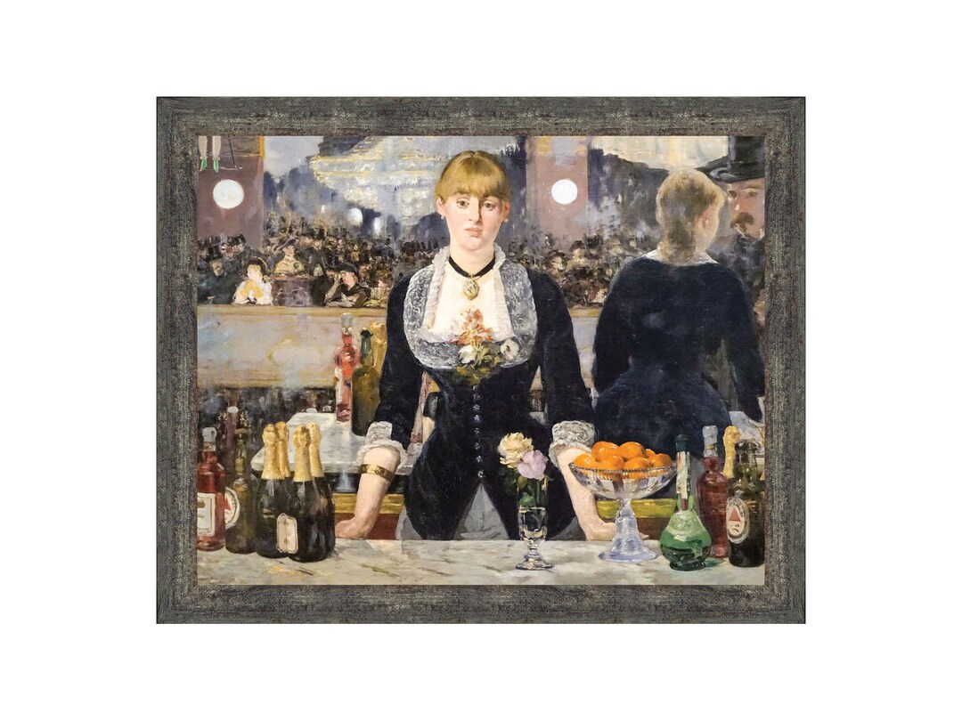 A Bar at Folies Bergere by Eduard Manet, Framed Wall Art Print ...
