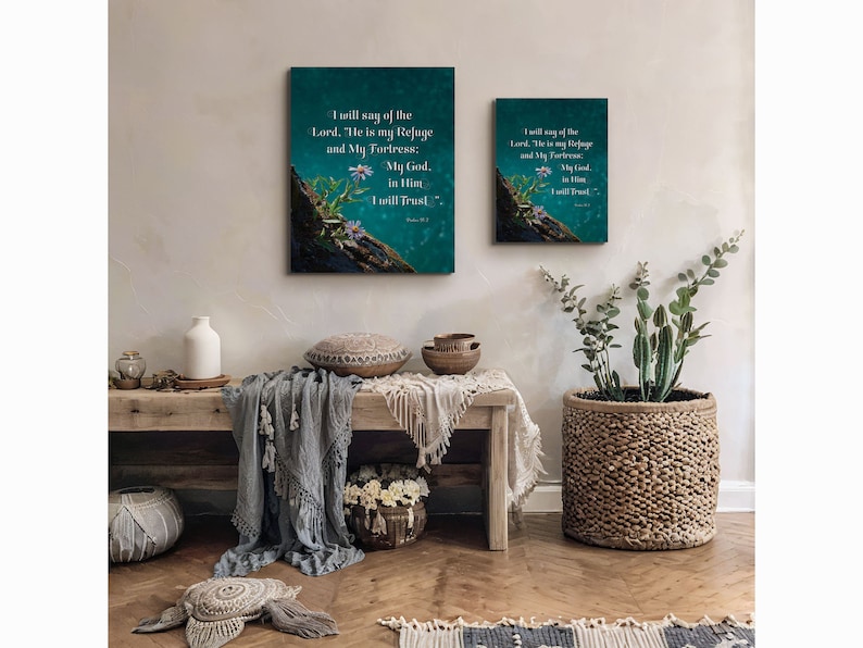 Psalm 91 Wall Art, Psalms 91 Wall Art Canvas Print, Scripture Wall Art ...