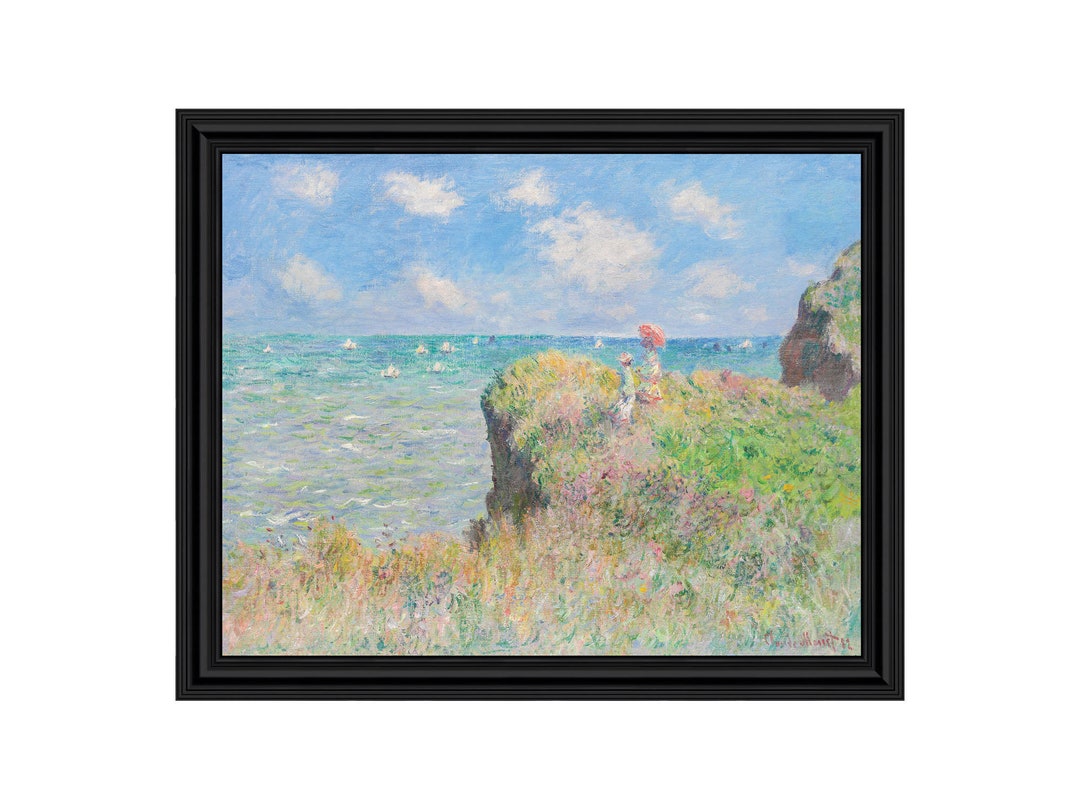 Cliff Walk by Claude Monet Framed Wall Art Print, Seaside Artwork in ...