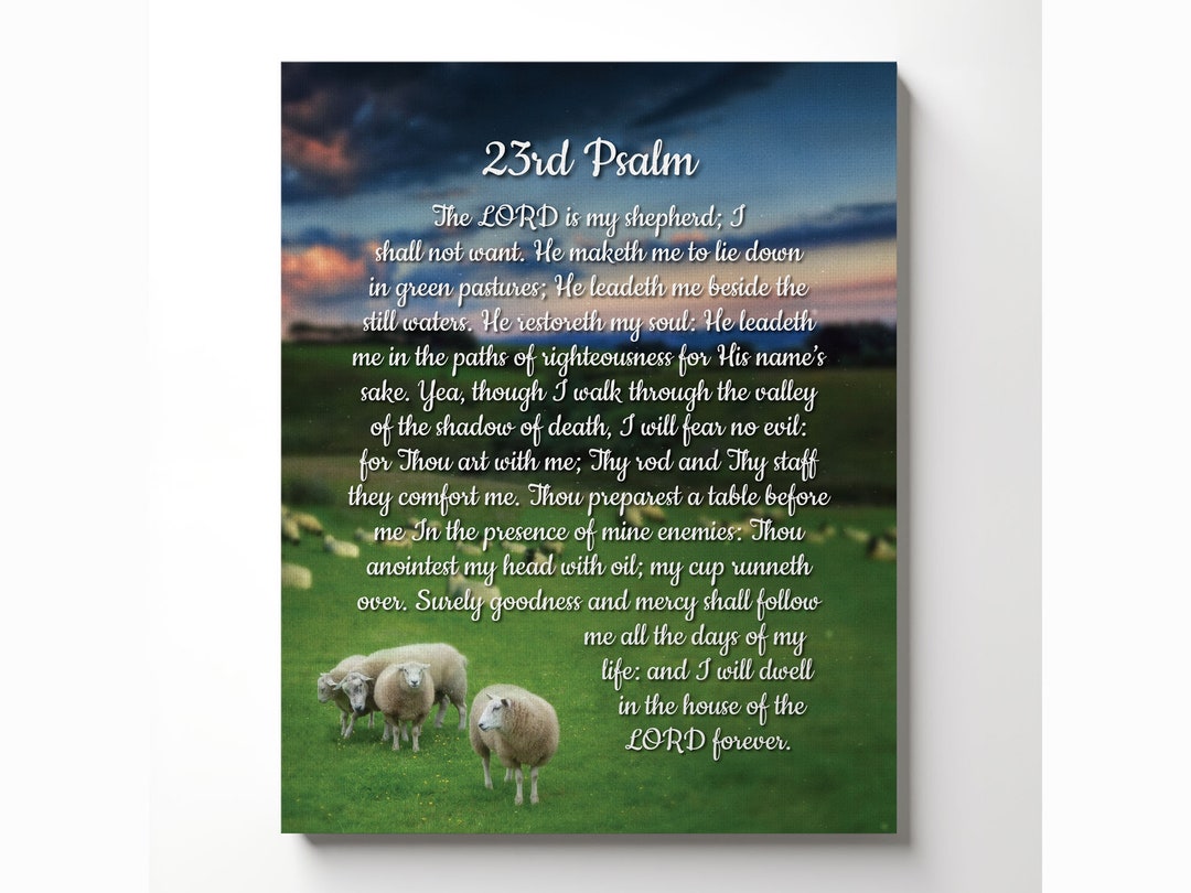 Psalms 23 Wall Art Canvas Frame, the Lord is My Shepherd Wall Art ...