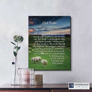 Psalms 23 Wall Art Canvas Frame, the Lord is My Shepherd Wall Art ...
