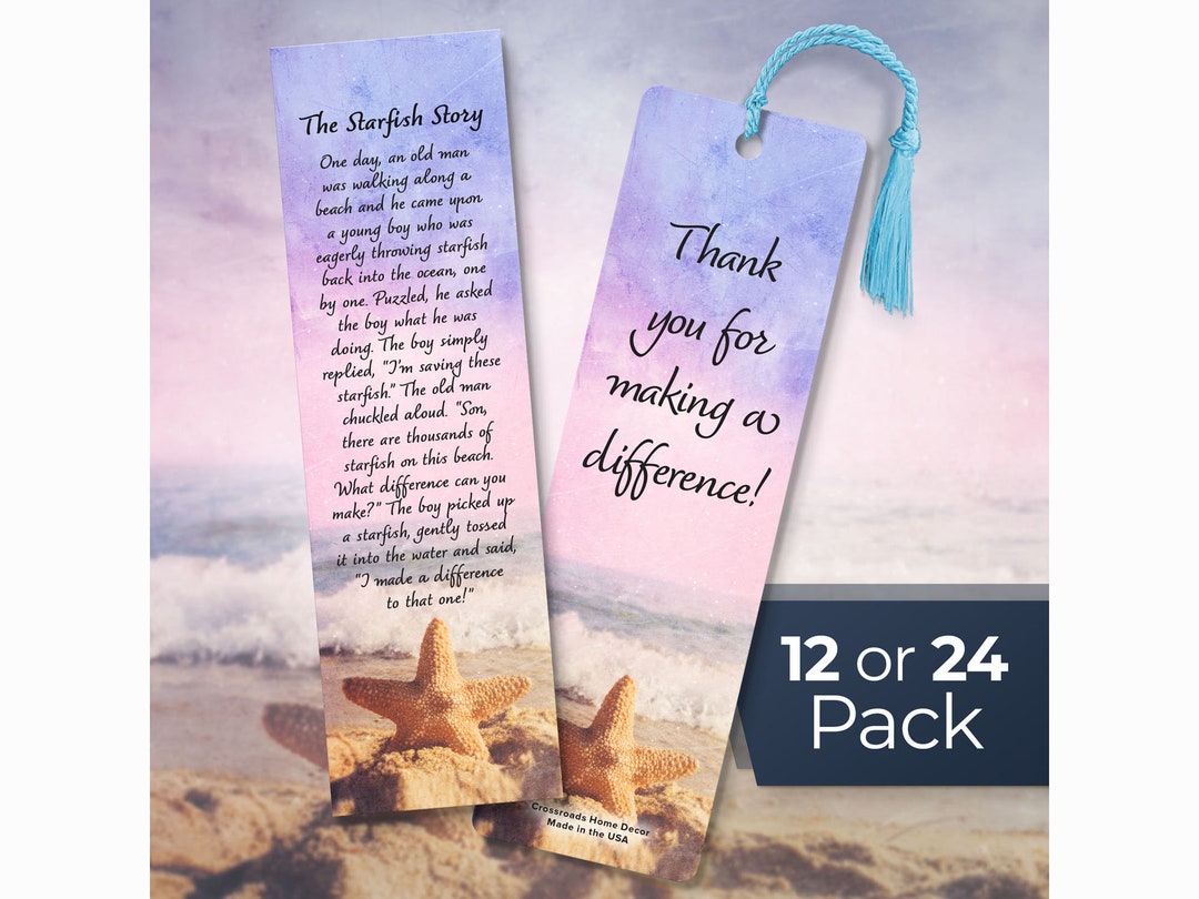 Starfish Story Bookmarks, Teacher Thank You Cards From Student, Bulk ...