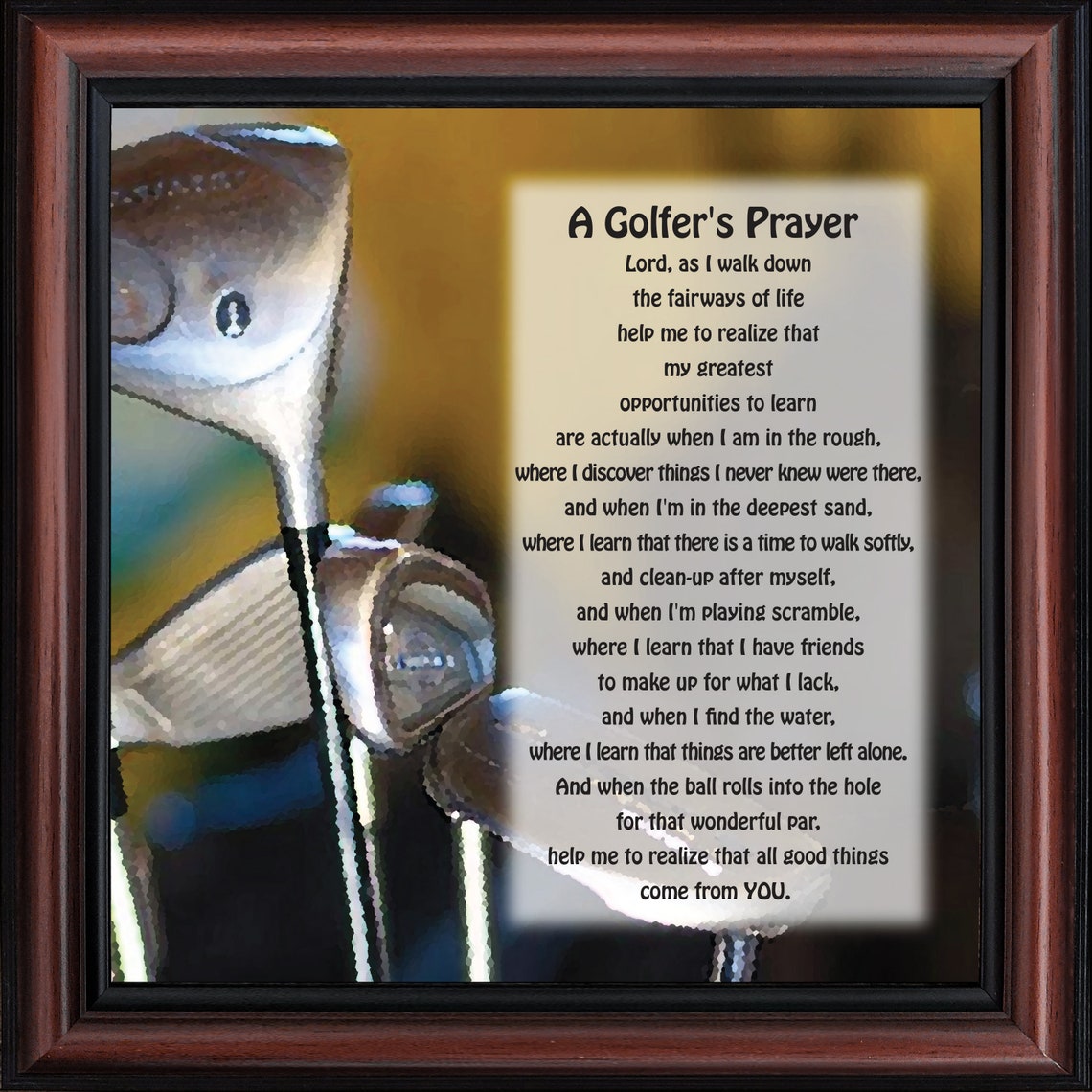 Golfer's Prayer Golfer's Gift for Men Picture Frame | Etsy