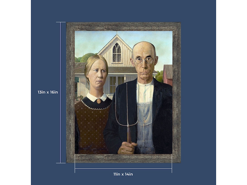 American Gothic by Grant Wood, World Famous Wall Art Collection, Framed ...