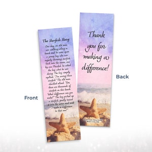 Starfish Story Bookmarks, Teacher Thank You Cards From Student, Bulk ...