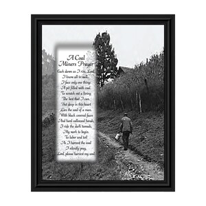 Coal Miner's Prayer Canvas Print, Coal Miner Gifts for Men, Coal Mining ...