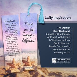 Starfish Story Bookmarks, Teacher Thank You Cards From Student, Bulk ...