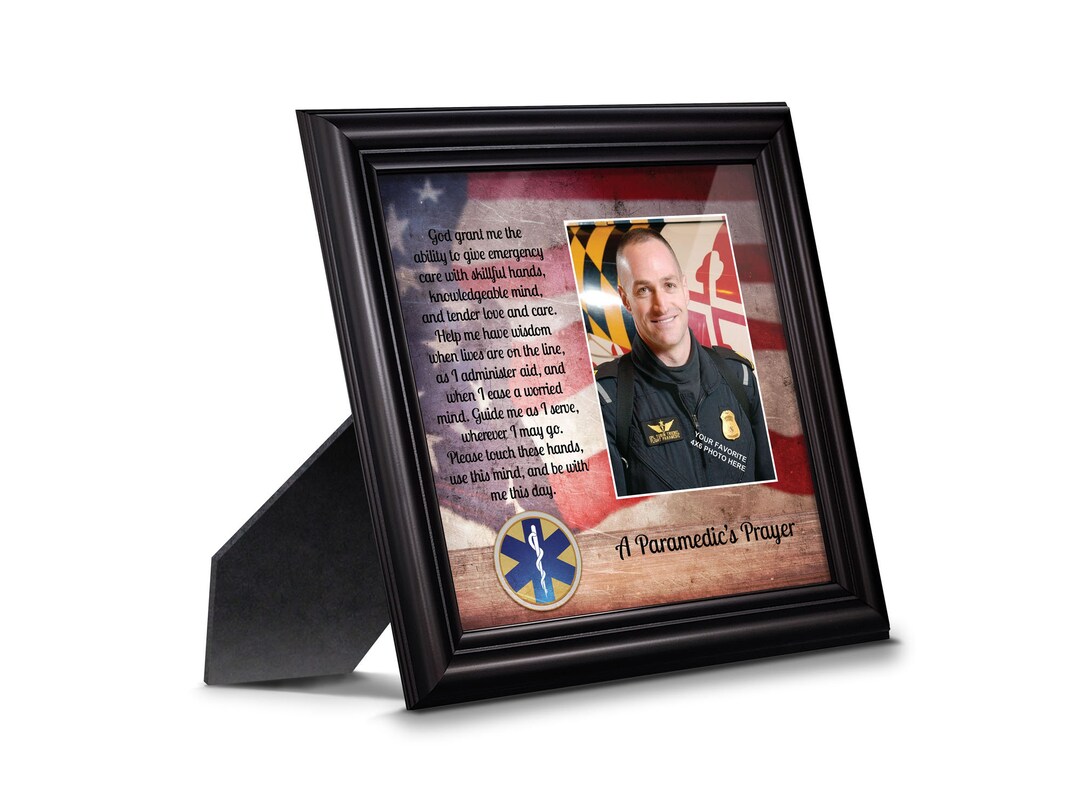 Prayer for the Paramedic Framed Poem, First Responders Gift, EMS, EMT ...