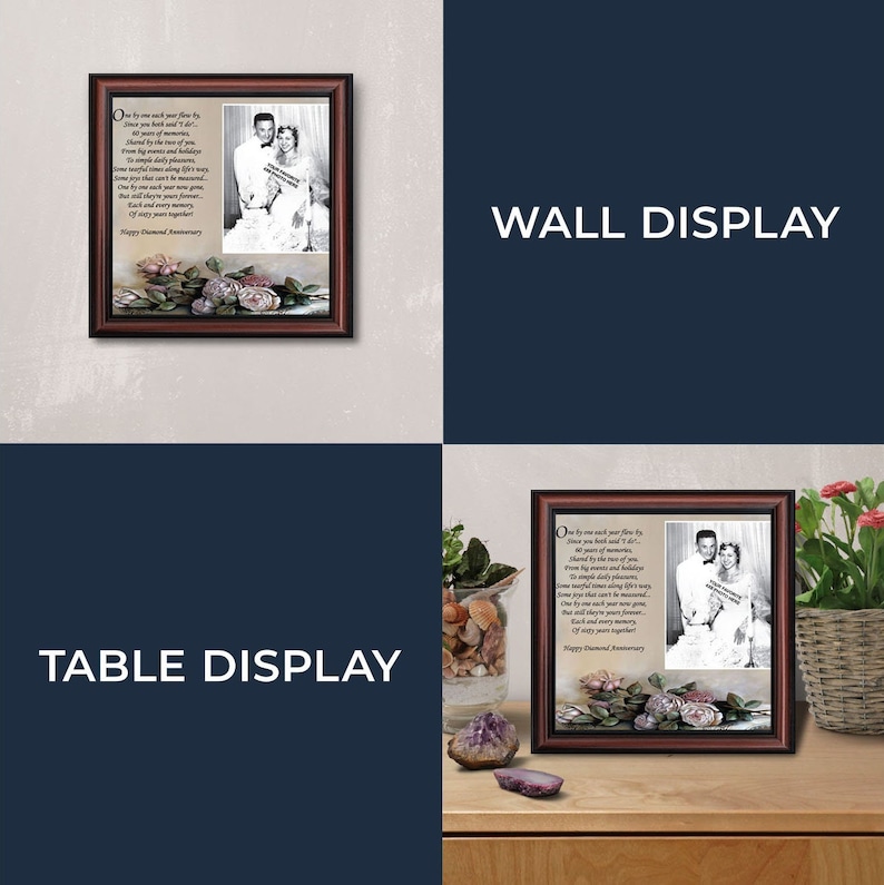 Diamond, 60th Anniversary Picture Frame, Diamond Anniversary Gifts ...