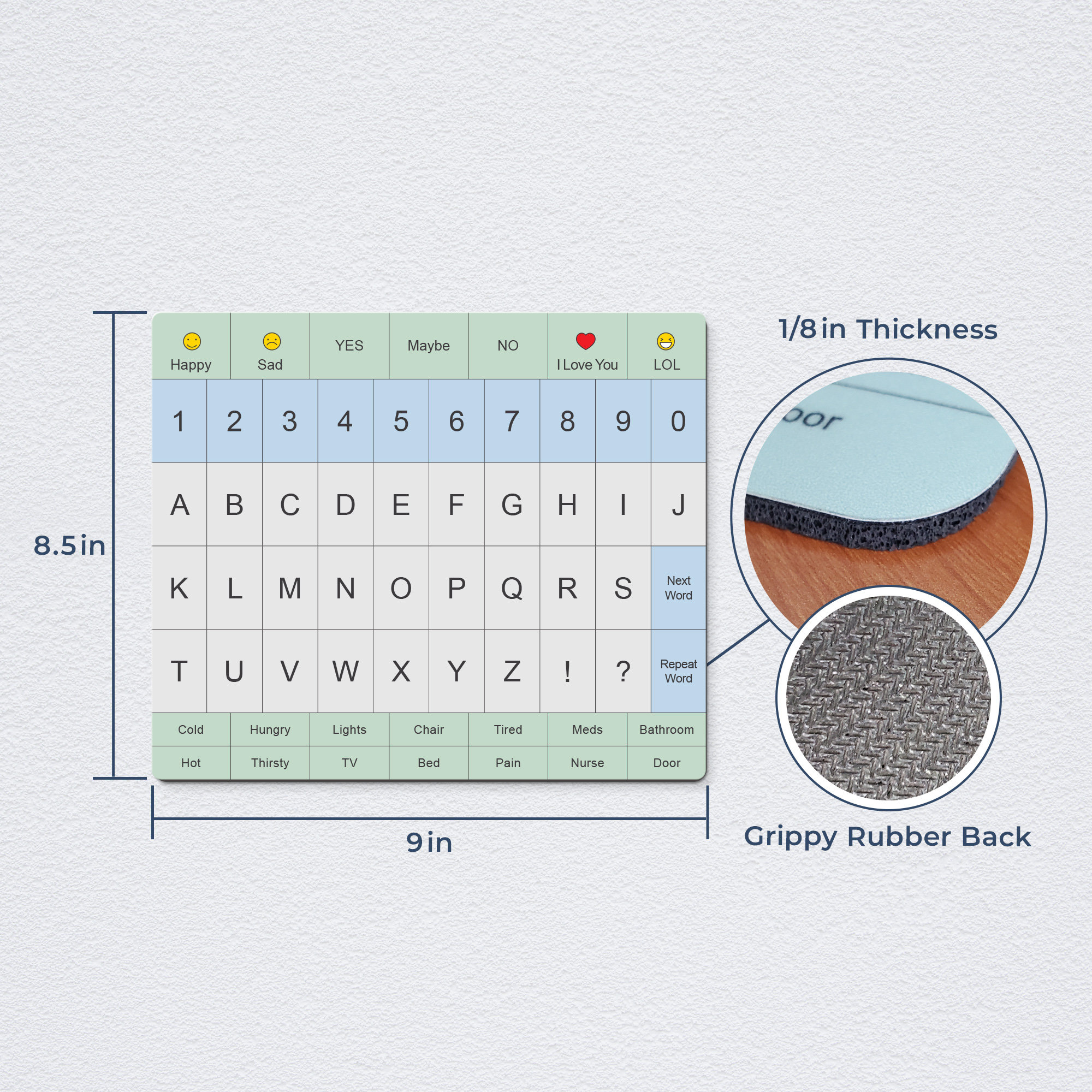 Adult Communication Board - Non-slip, Portable Letter Chart for Non ...