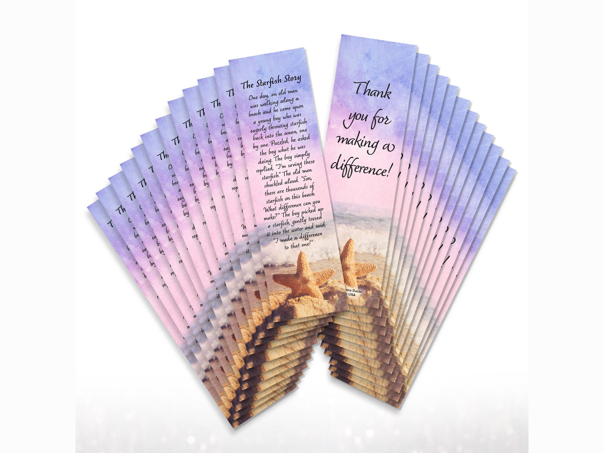 Starfish Story Bookmarks, Teacher Thank You Cards From Student, Bulk ...