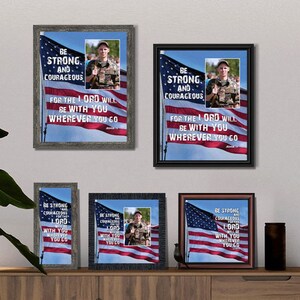 Strong and Courageous Joshua 1:9 Canvas Print, Christian Room Decor, Be ...