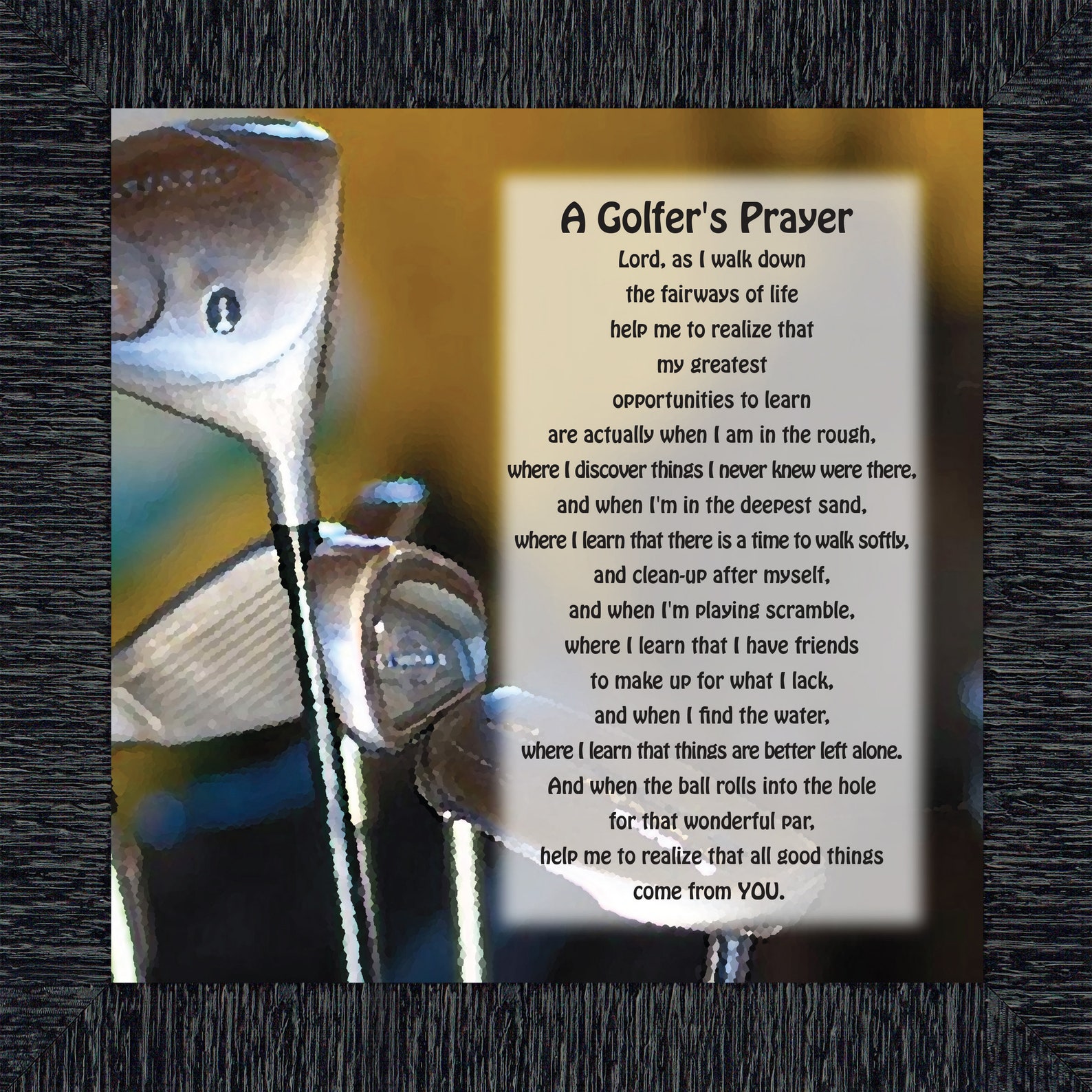 Golfer's Prayer Golfer's Gift for Men Picture Frame | Etsy
